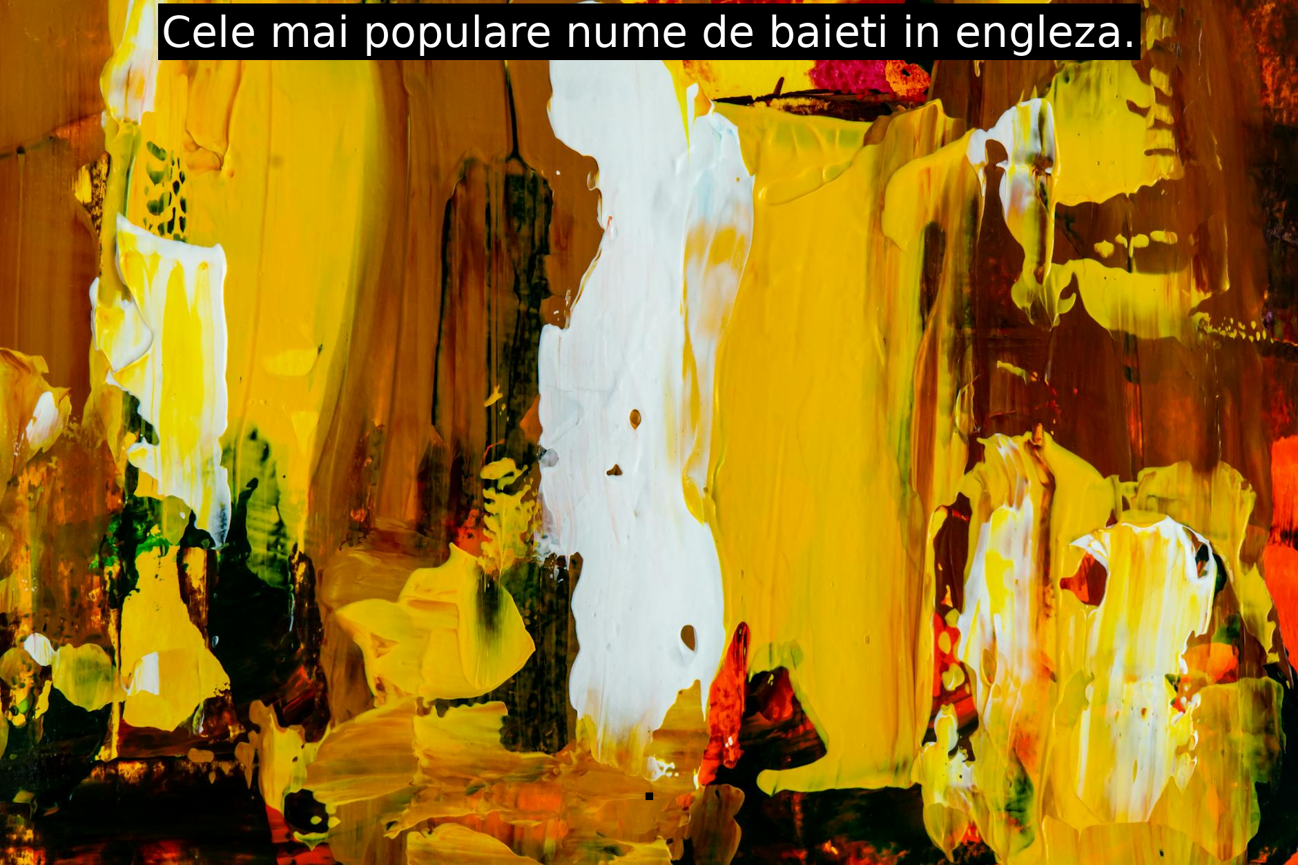Cele mai populare nume de baieti in engleza. - TOP 15